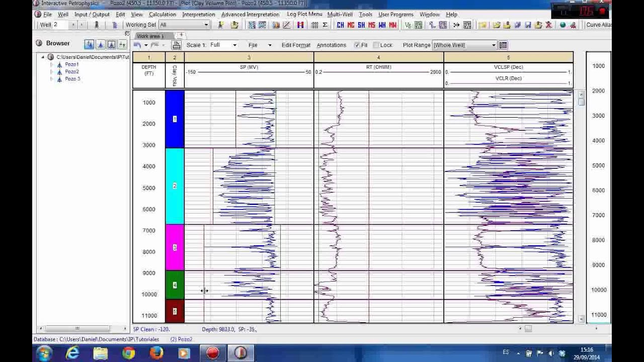 IP Tutorial [Interactive Petrophysics] Volumen de arcilla, Porosidad y Sw - YouTube