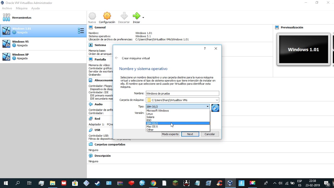 VideoTutorial: Como descargar Windows 1.01 en Virtualbox - YouTube