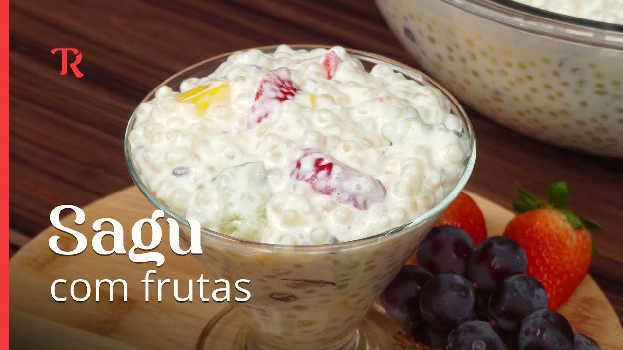 Já comeu sagu com frutas assim? Essa receita fica incrível e deliciosa ...