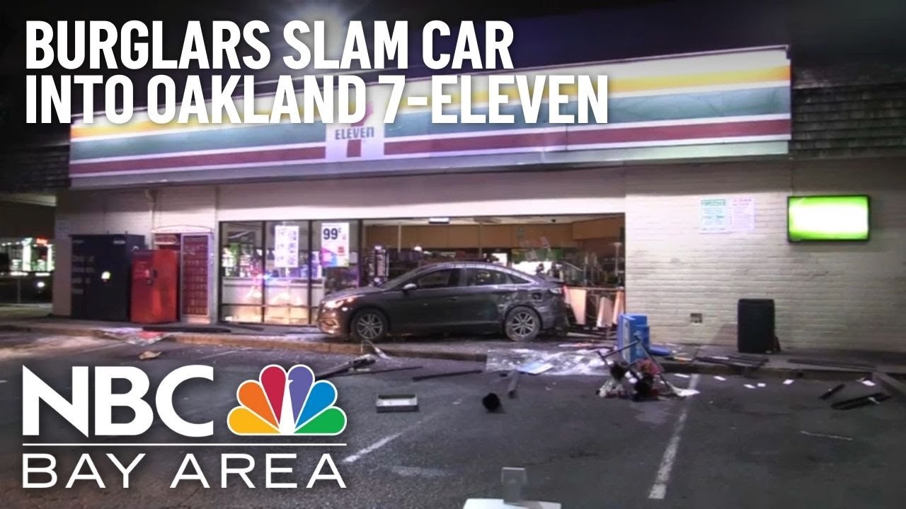Burglars slam car into 7-Eleven store in Oakland, police say - YouTube