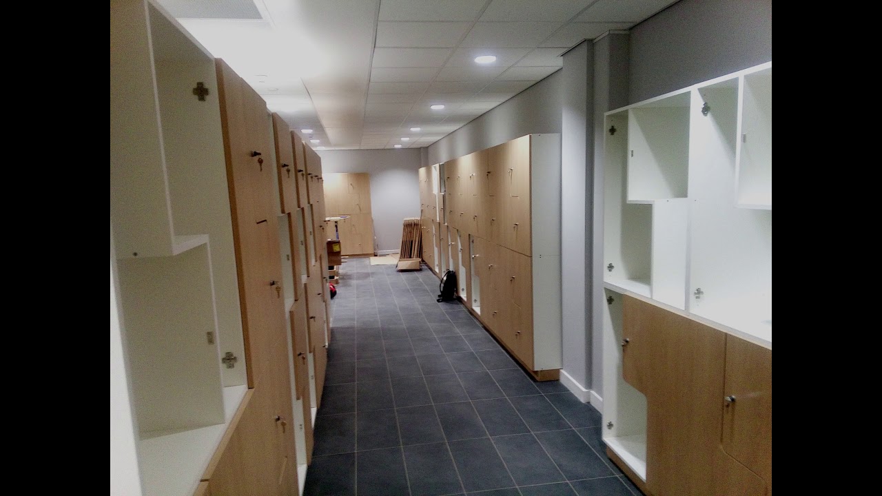 Changing room storage lockers innovative Z shape, designed and produced ...