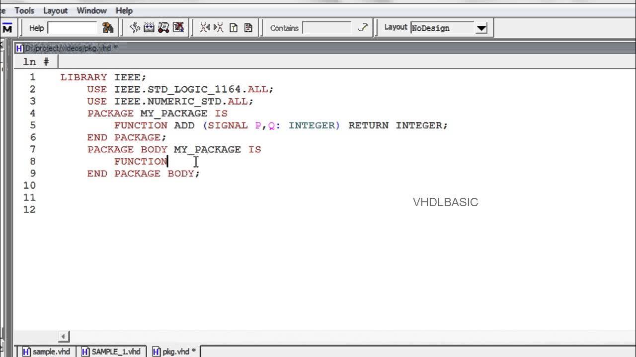 VHDL BASIC Tutorial - FUNCTION - YouTube