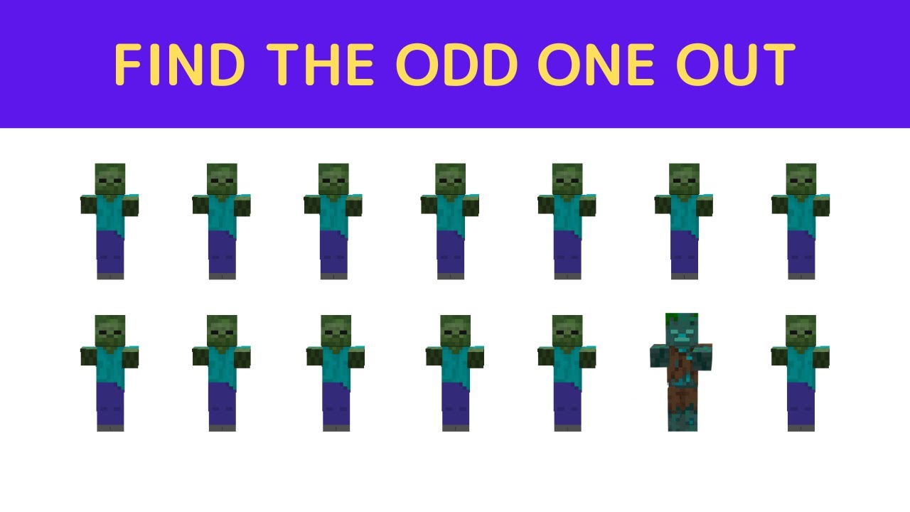 FIND THE ODD ONE OUT / Minecraft 脳トレ マイクラ - YouTube