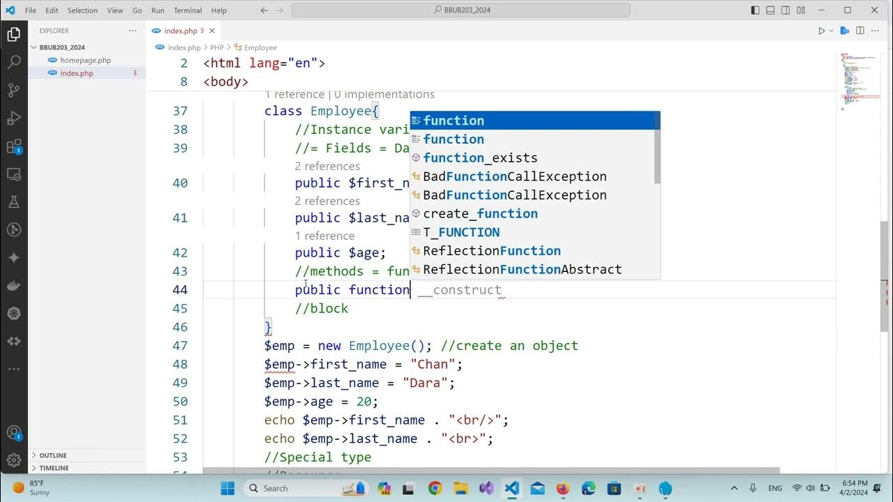 RoomC103 | Web Application Scalar type and Compound types Object in PHP - YouTube