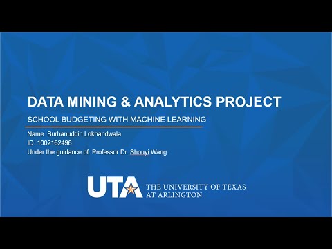 Data Mining Project: School Budgeting with Machine Learning - YouTube