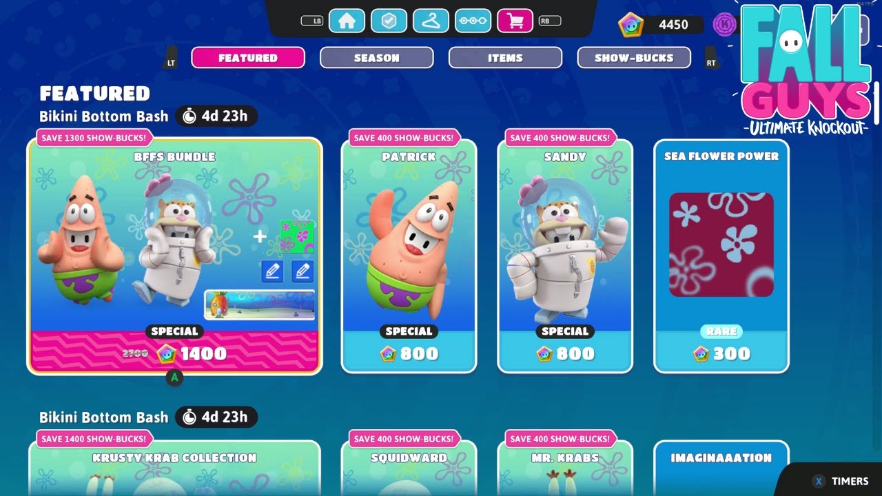 Fall Guys Season 3: Sunken Secrets | Bikini Bottom Bash: BFFS Bundle ...