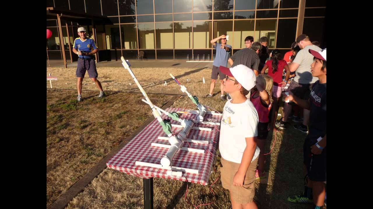 Air-Powered Paper Rocket Launch at HP Company Picnic - YouTube