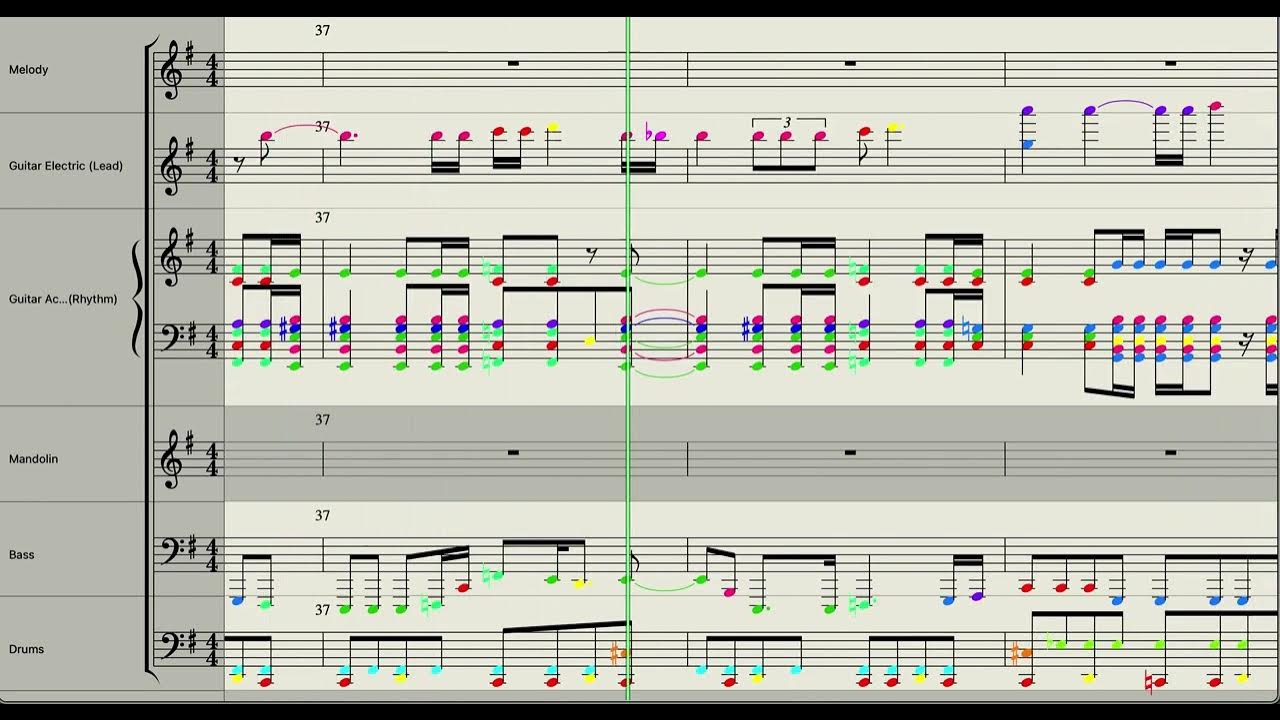 Tangerine - Led Zeppelin (COLORED Sheet Music Score) - YouTube