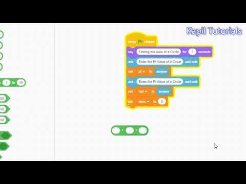 Finding Area of a Circle Scratch Tutorial 24 - YouTube