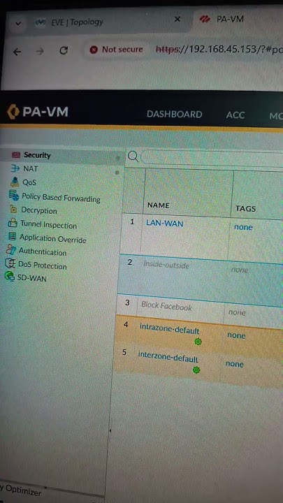 Security policy in PA firewall #ciscoccnp #computernetworking - YouTube