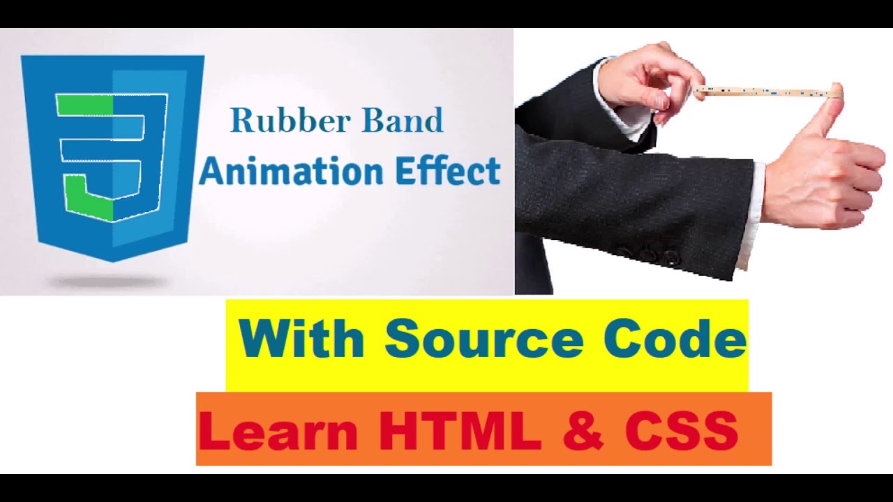 Rubber Band 3d Effect Css Rubber Band Animation Css Rubber Effect Html Html Css Youtube