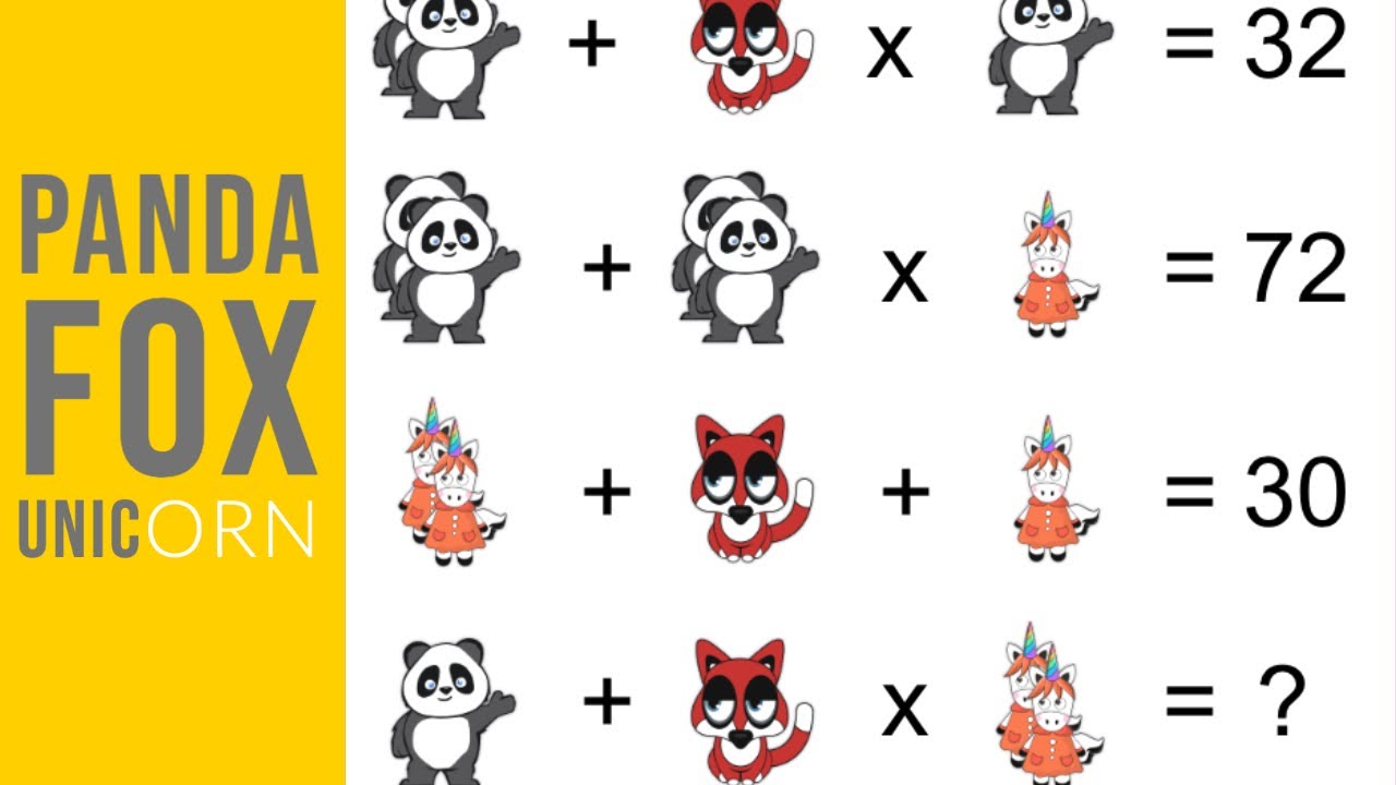 PANDA FOX UNICORN PUZZLE | VIRAL MATHS PUZZLE | STEP BY STEP SOLUTION ...