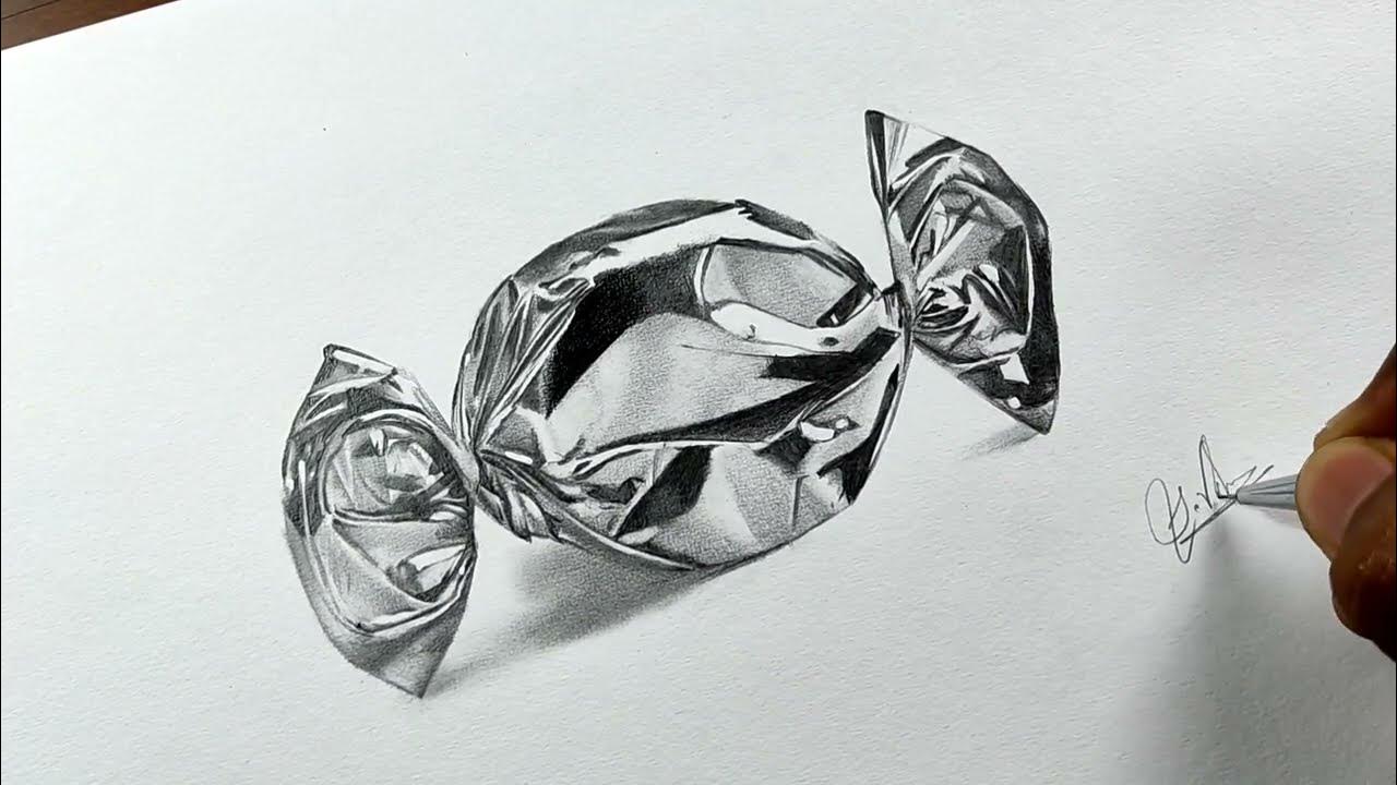 Drawing a realistic CANDY 😍 - YouTube