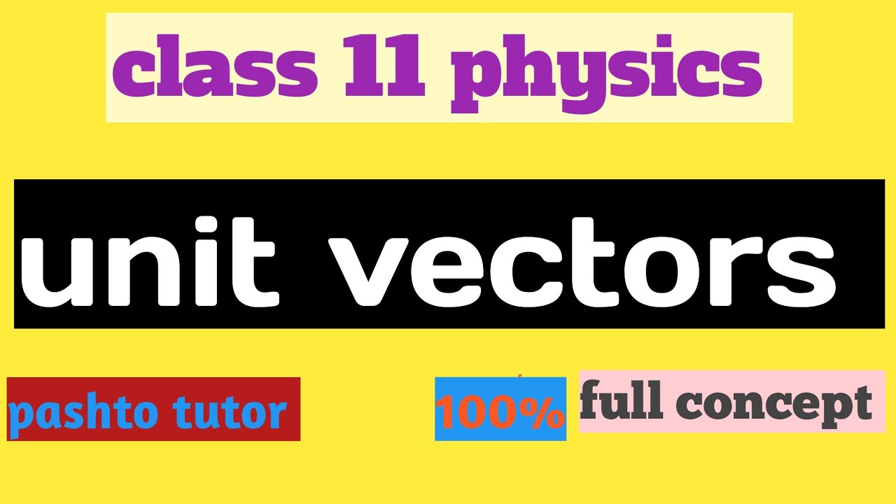 unit vectors full explanation with example #physics learner# pashto ...