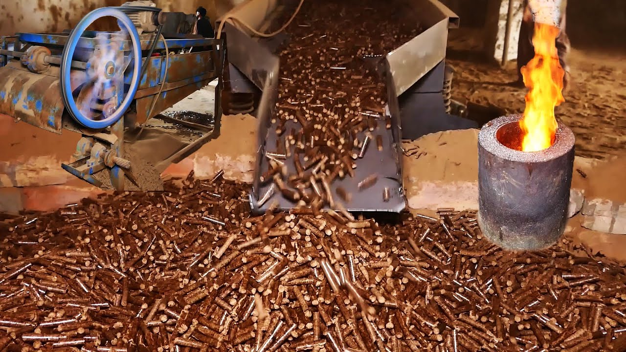 Manufacturing Process of Biomass Pellets made by Sawdust - YouTube