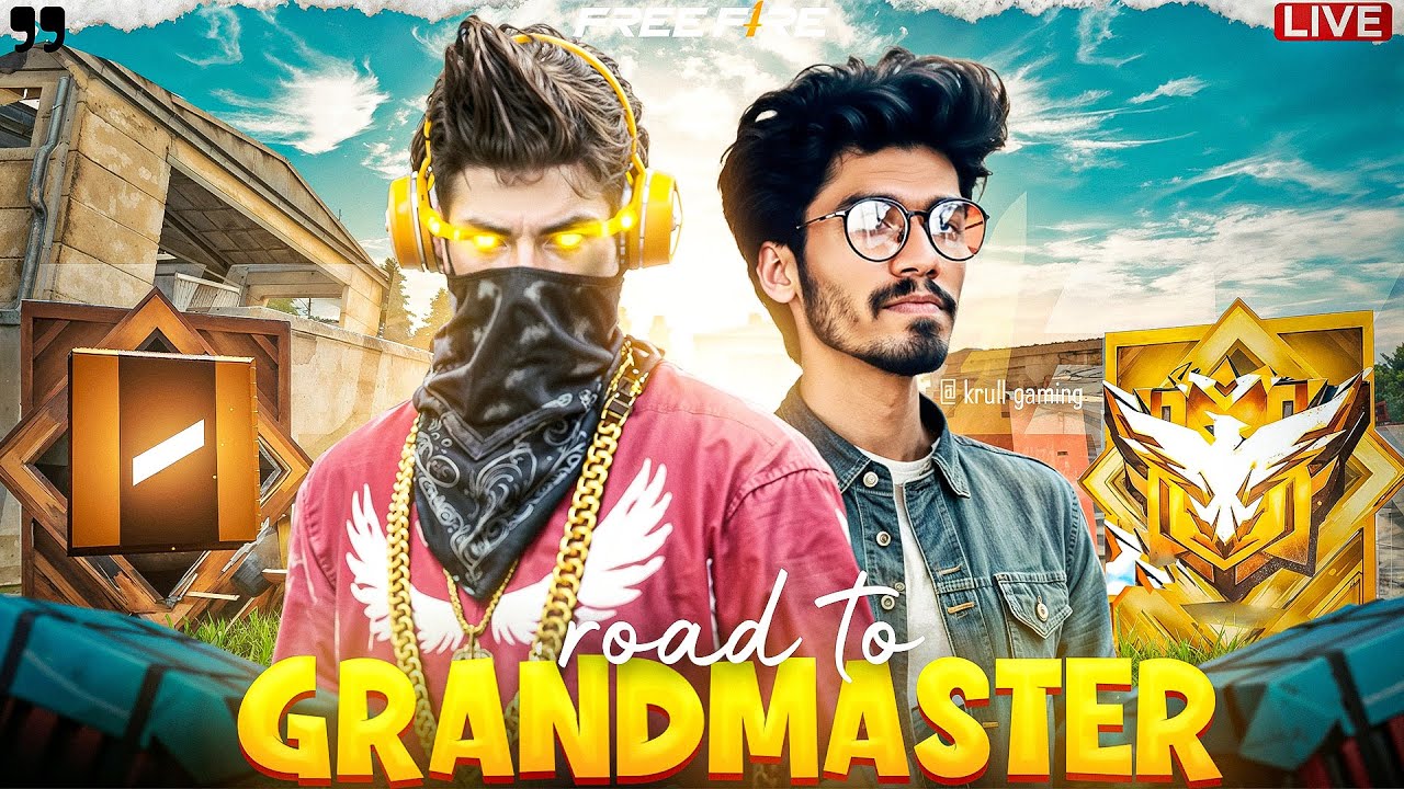 New Grandmaster Top 1 Push V Badge Lobby FF LIVE Free Fire LIVE! - YouTube