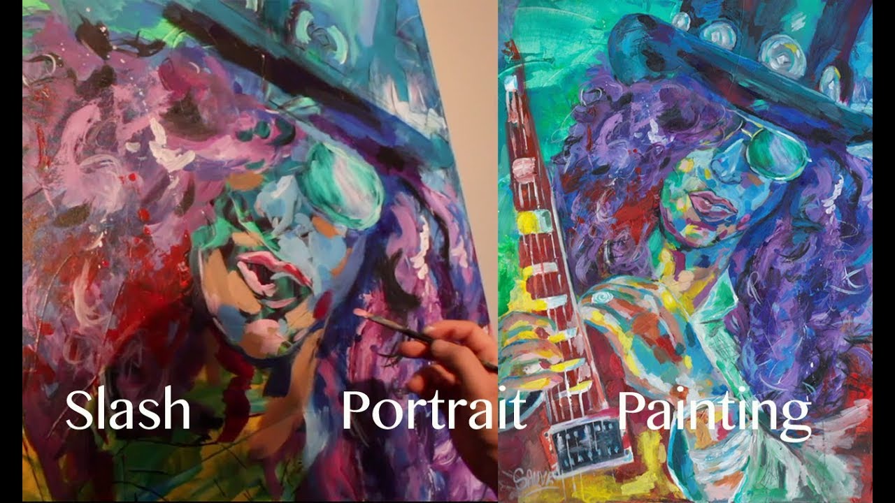 How to paint abstract portrait // "Slash" - YouTube