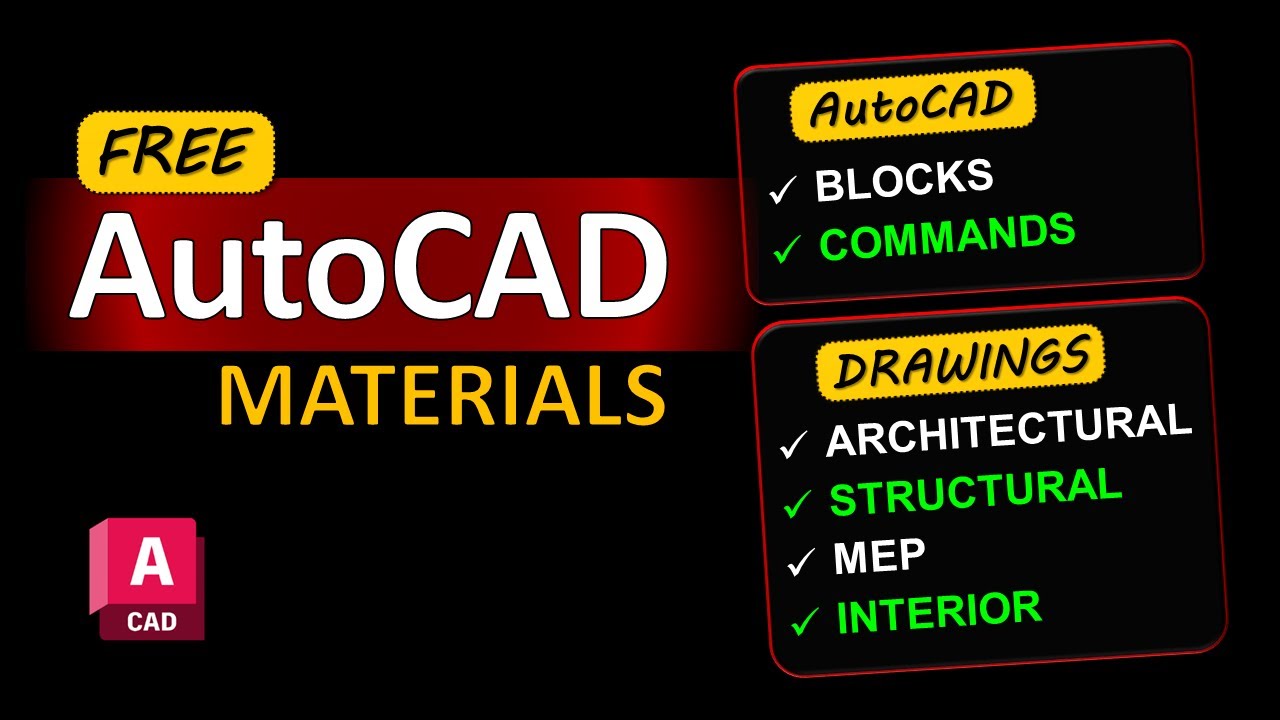 Learn AutoCAD with Free Blocks, AutoCAD Commands & Drawings - YouTube