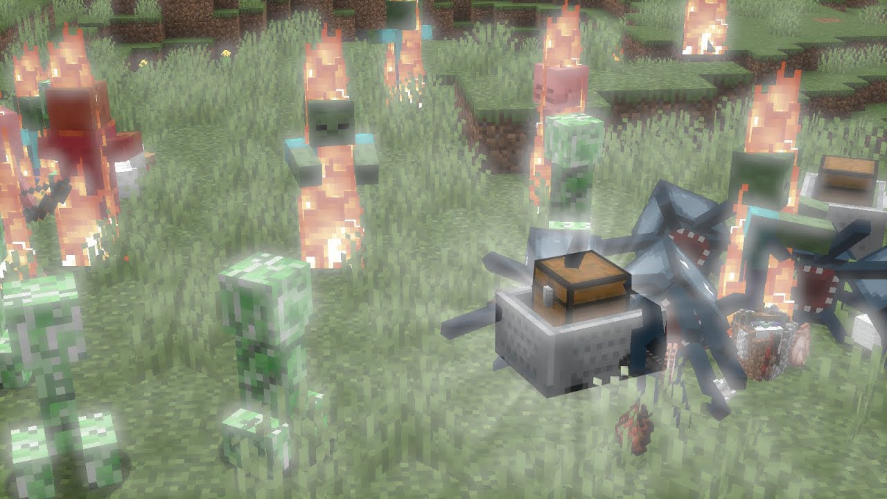 MINECRAFT BUT RANDOM ENTITIES SPAWN WHEN YOU WALK! - YouTube