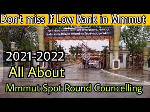 All About Mmmut btech 1 year Spot Round Information cutoff - YouTube
