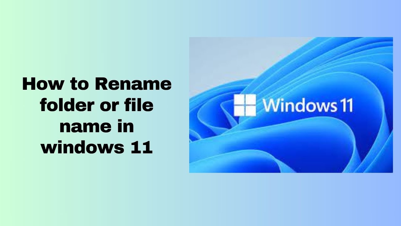 How to Rename folder or file name in windows 11 - YouTube