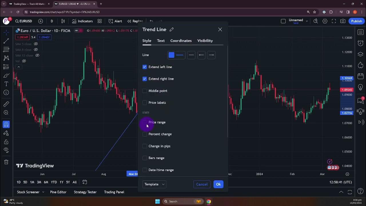 How to Draw a Trend line and Horizontal line on TradingView - YouTube
