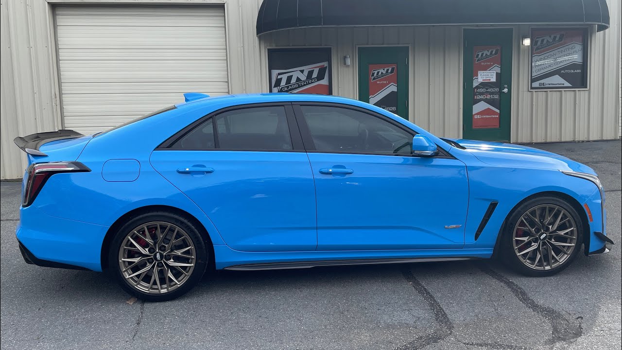 2022 Cadillac CT4 V Blackwing in Electric Blue - YouTube