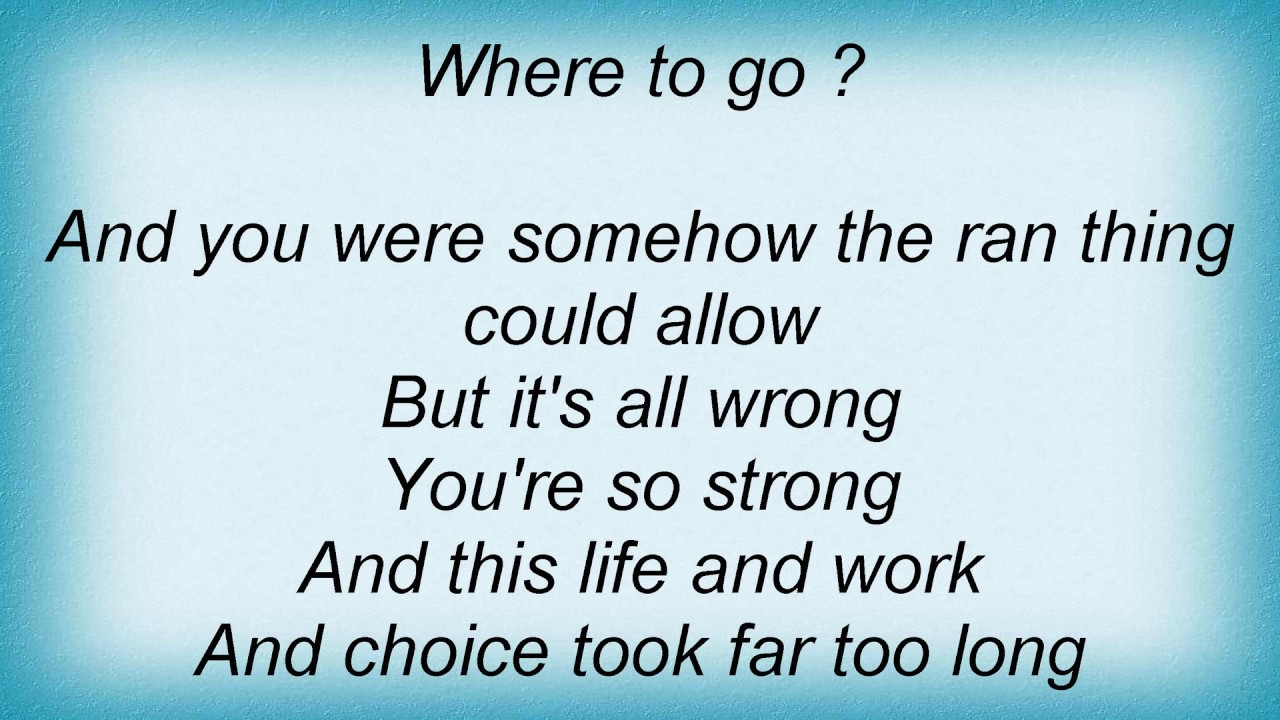 Remy Zero - Fair Lyrics - YouTube