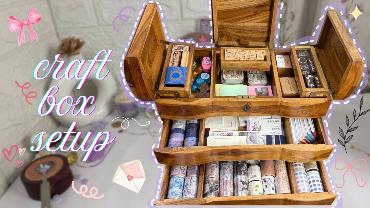ASMR Organising My Craft & Journal Box🎀 | Satisfying & Relaxing - YouTube
