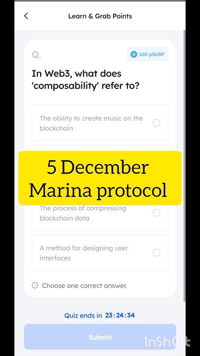 Marina protocol quiz answer today 5 December | Marina protocol quiz ...