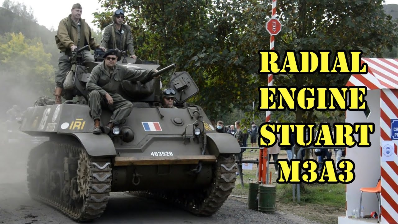 Radial engine M3A3 Stuart start up & drive - YouTube