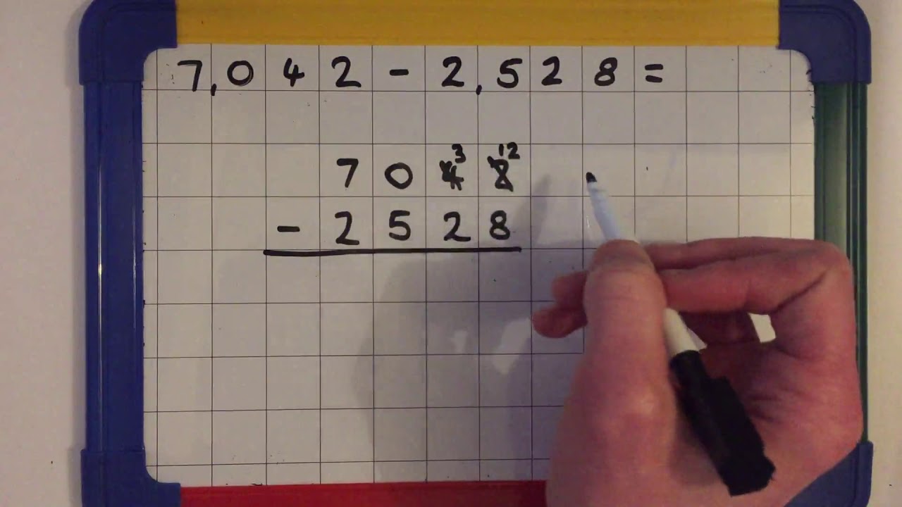 Column Subtraction - Year 4 (Silent) - YouTube