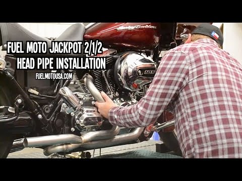 Jackpot 2/1/2 Installation Harley FLH Fuel Moto head pipe header ...