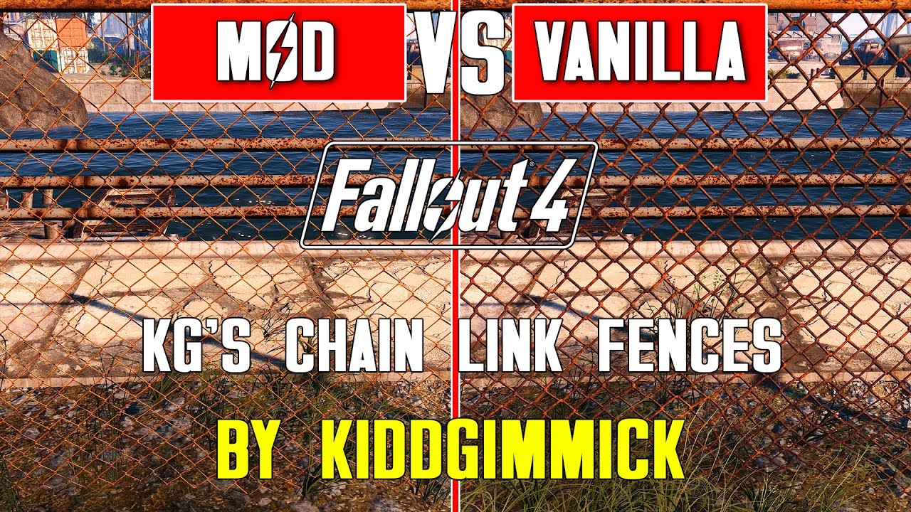 Fallout 4 Mods - KG's Chain Link Fences by Kiddgimmick in 4K - YouTube