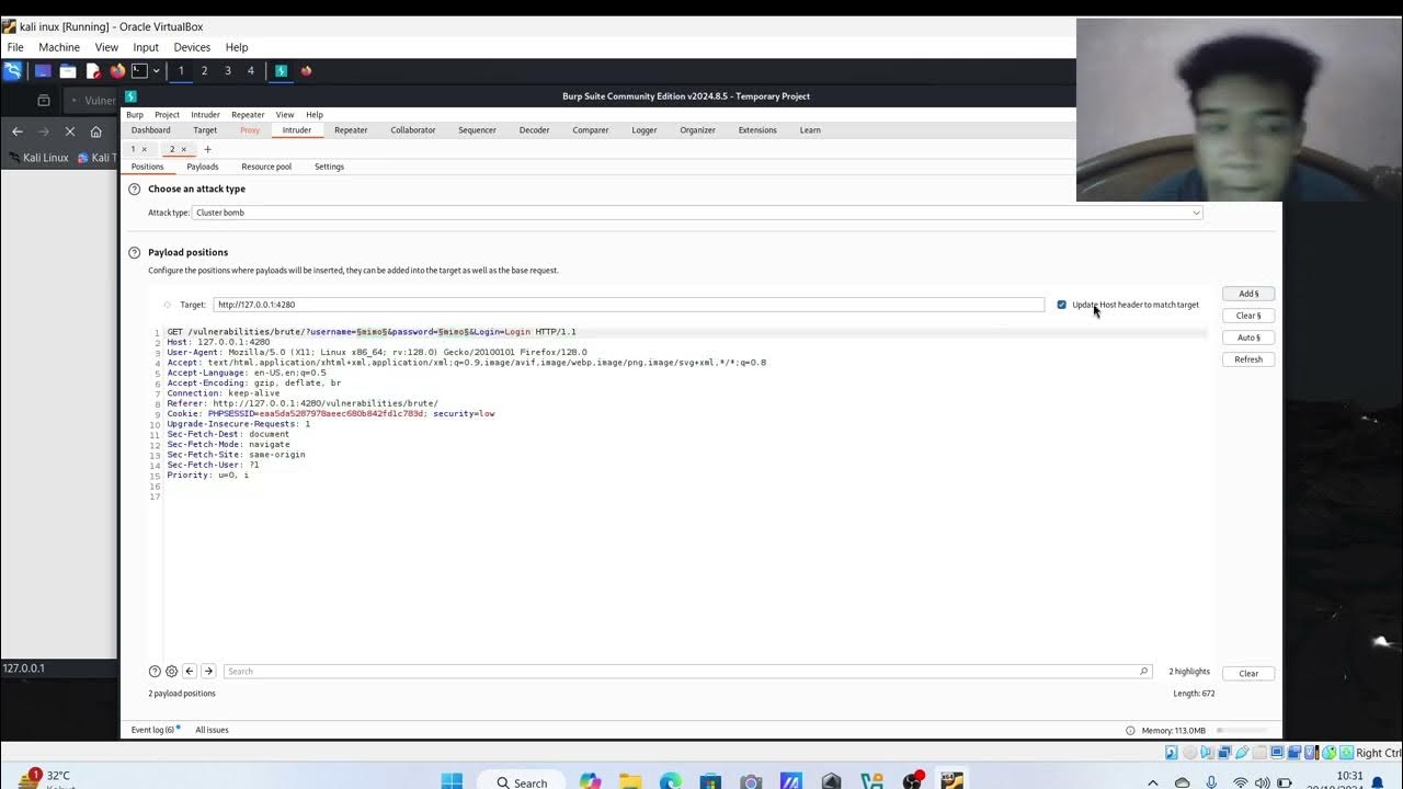 Simulasi Bruteforce Attack menggunakan Burpsuite di kali linux dengan target DVWA - YouTube