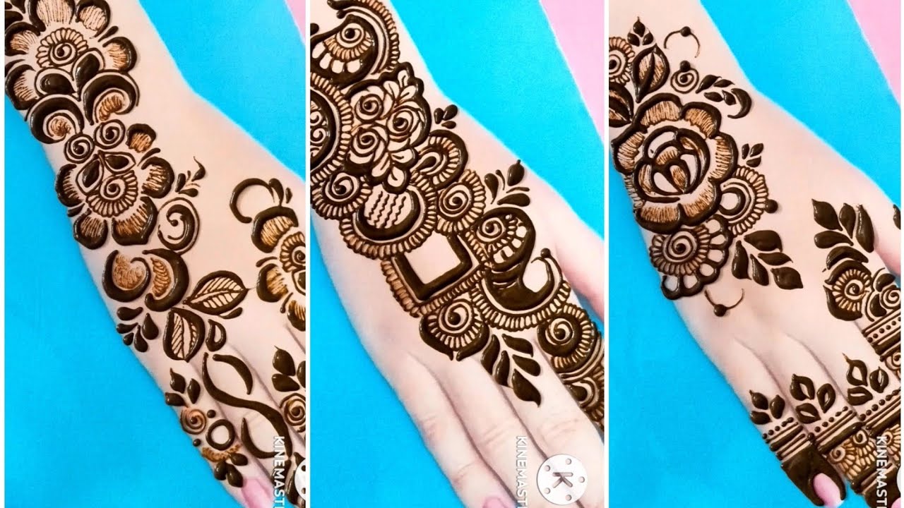 Back side mehndi design | Full hand mehndi | Phool🌸wali mehandi | Chudi ...