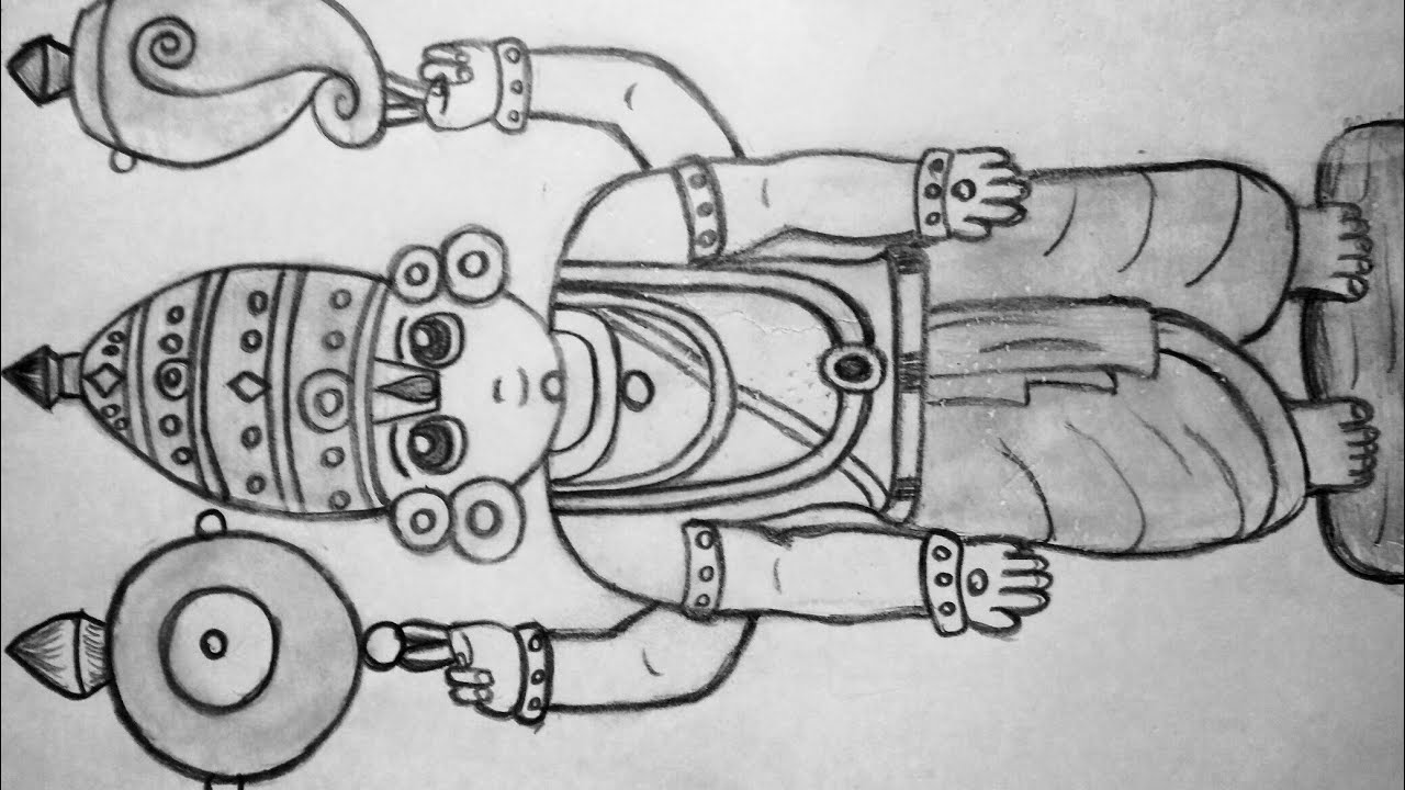 How To Draw Tirupati Balaji Sketch Step By Step / cute Drawing ...