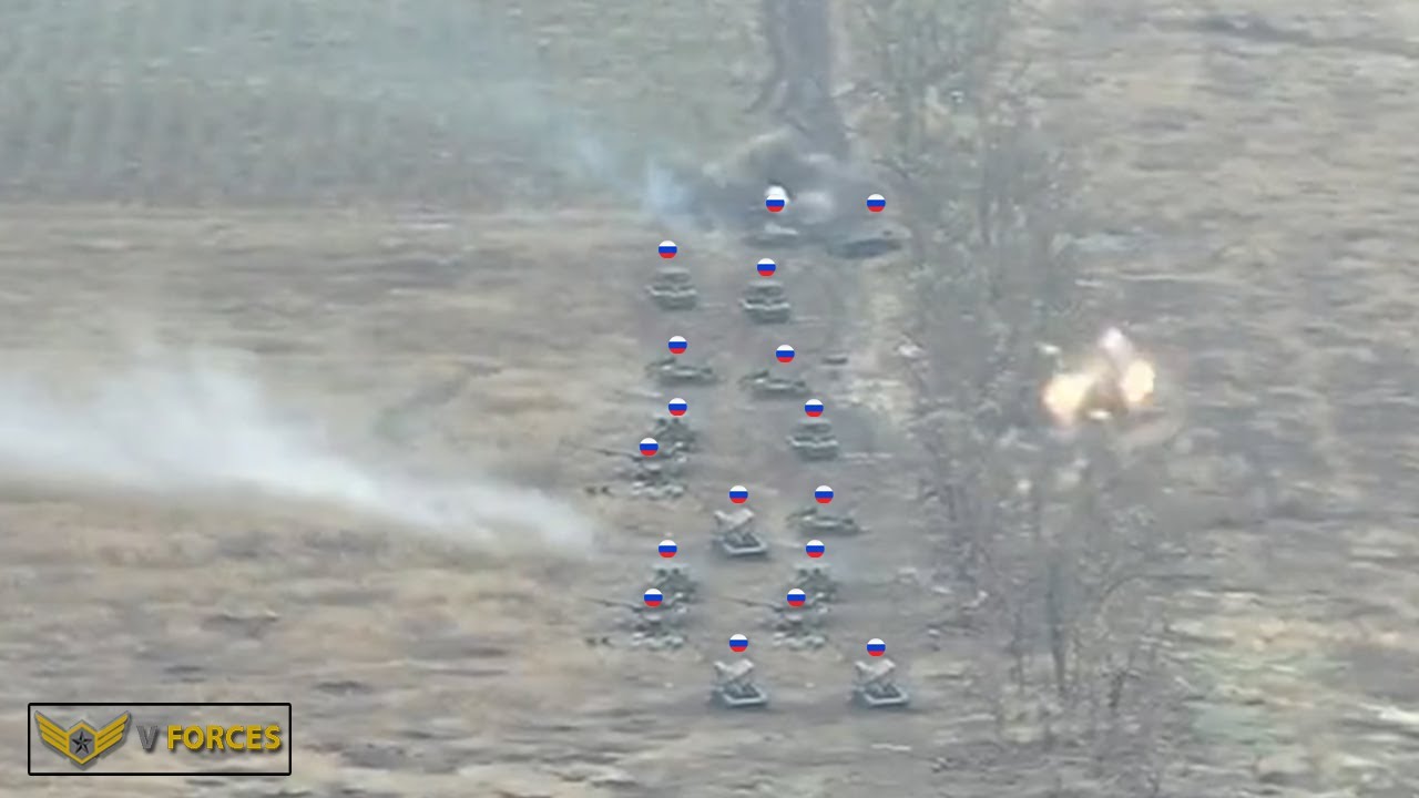 Horrifying Moment! How Ukrainian artillery Destroyed Russian armored ...