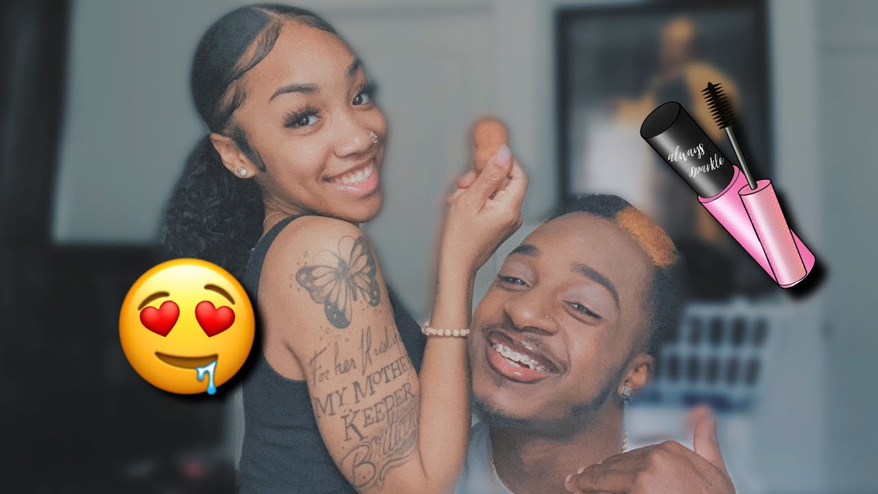 DOING MY BOYFRIEND’S MAKEUP! (he let me turn him into a baddie) 😱 - YouTube