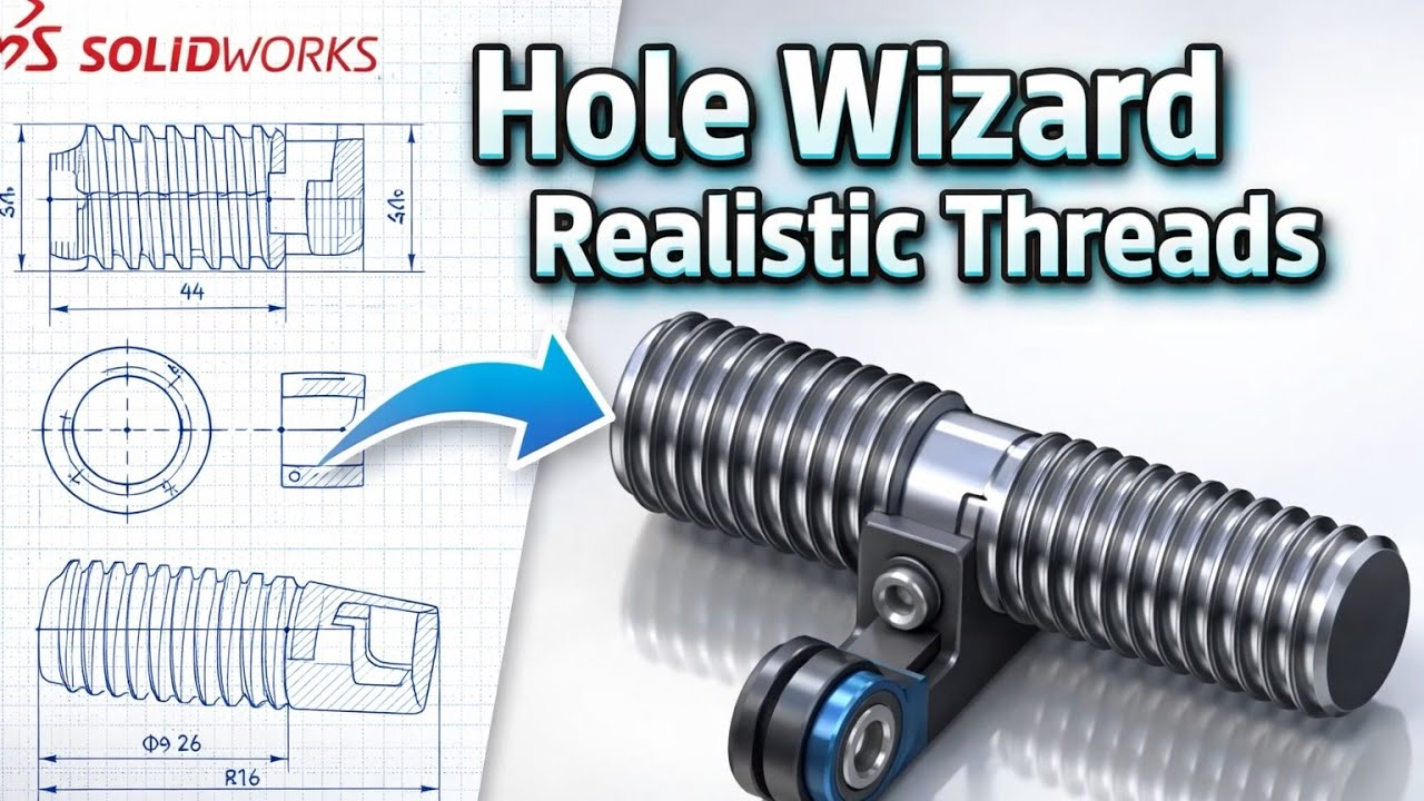 100% Accurate Thread Design in SolidWorks – Hole Wizard Tutorial - YouTube