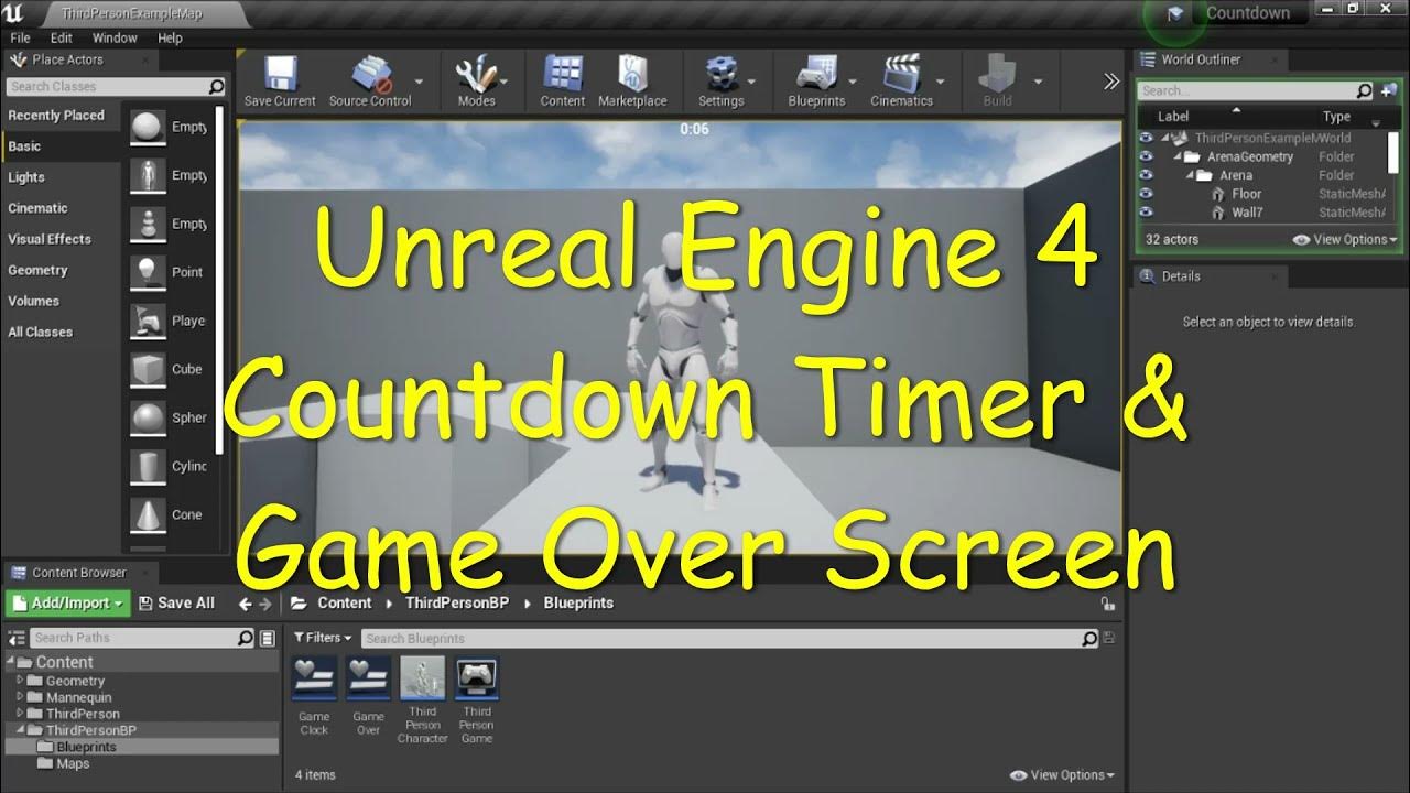 UE4 - Countdown Timer & Game Over Screen - 4.26 - YouTube