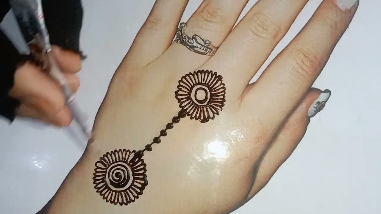 easy mehndi design short mehndi with Gul simple bell - YouTube