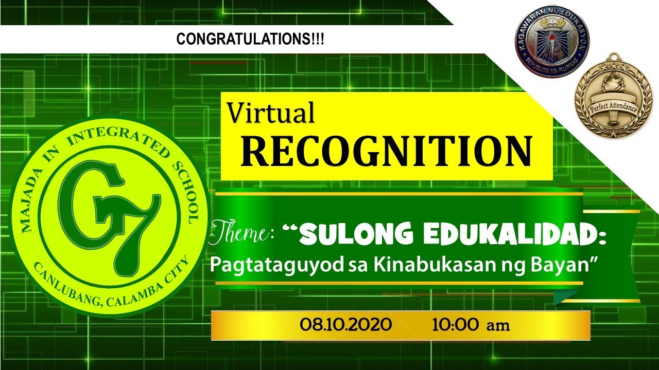 Majada In Integrated School Grade 7 Virtual Recognition 2020 - YouTube