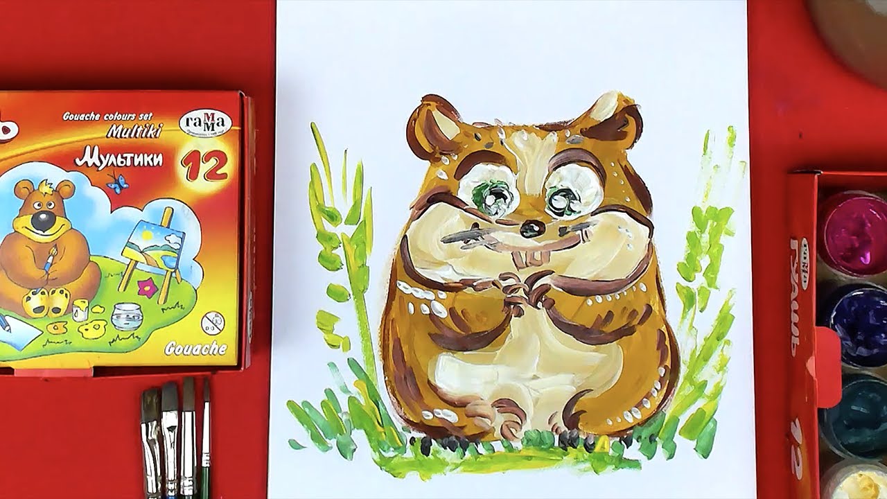 Как нарисовать ХОМЯЧКА - урок рисования хомяка от РыбаКит - YouTube