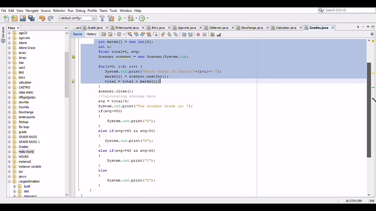 Code tutorial in java for computing grades - YouTube