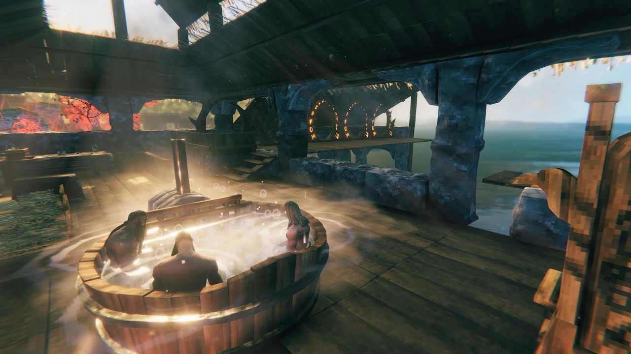 Valheim Hell aka Ashlands afterwards some hot tub and catapult ...