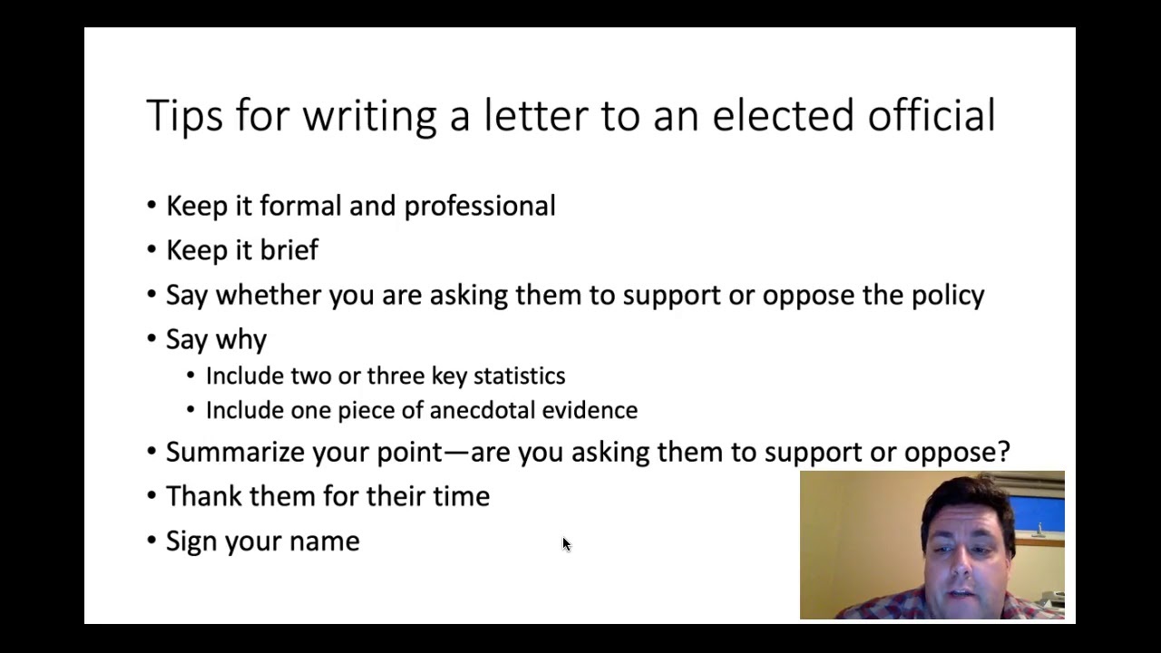 Letter to an elected official overview - YouTube