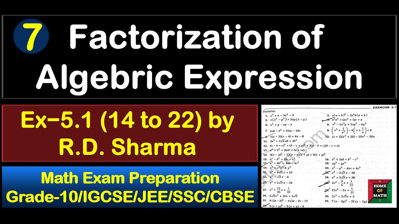 Solving Factorization Of Algebraic Expression Igcse And Grade 10 Math Tutorial Part 6 Youtube