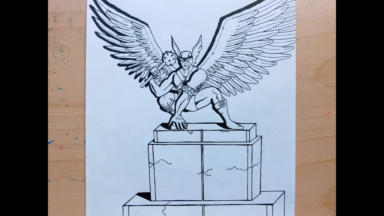Speed Drawing Hawkman - YouTube