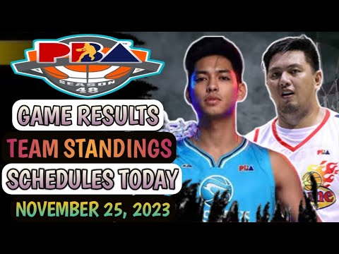 PBA GAME RESULTS TODAY NOVEMBER 25, 2023 | GAME SCHEDULES | TEAM ...